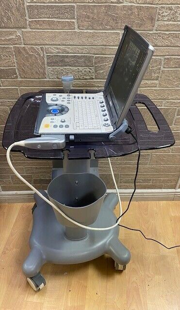 GE LogiQ E portable ultrasound with cardiac phased array probe cart-Wa ...