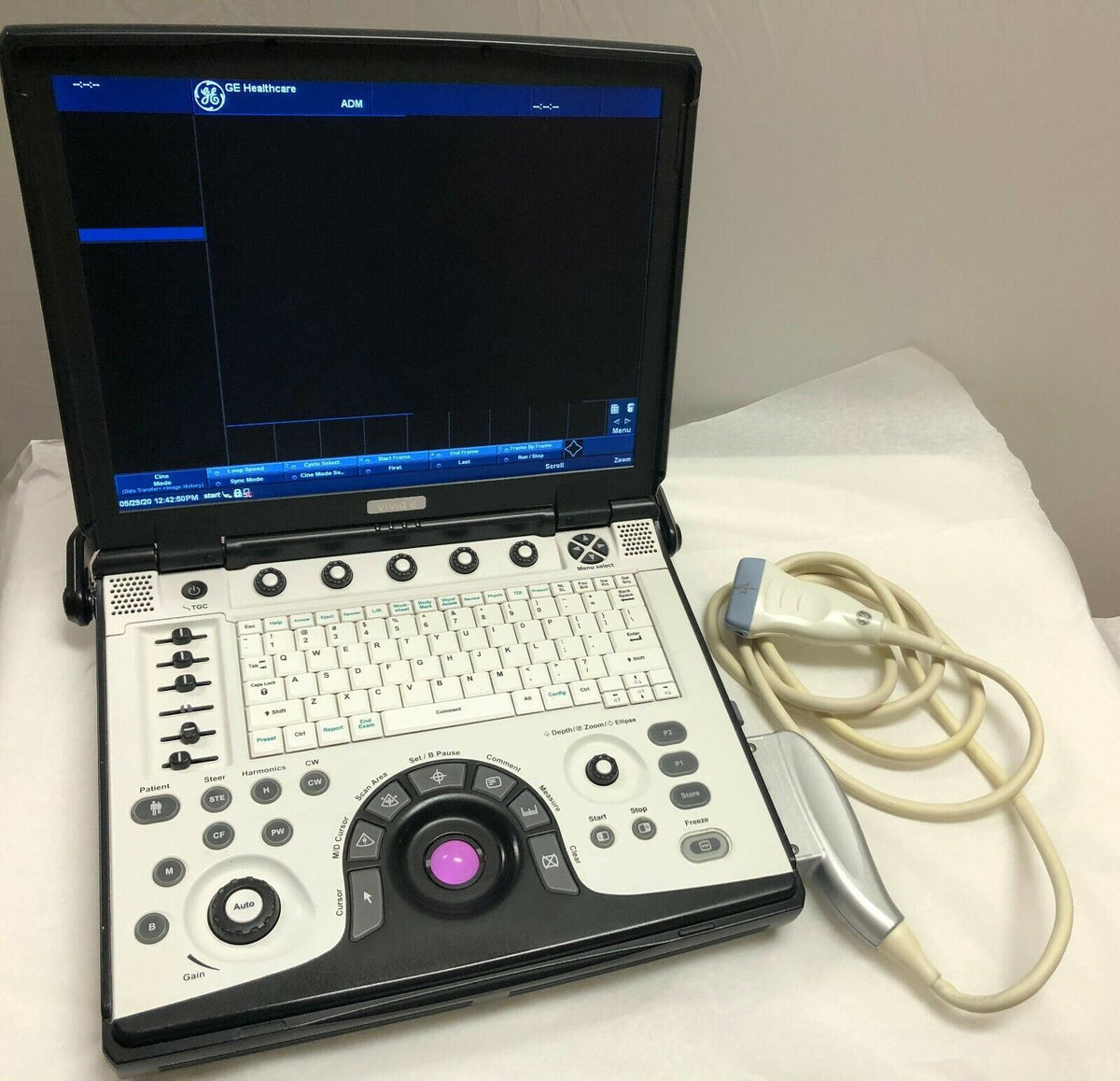 GE Vivid E Color Doppler Ultrasound Scanner, CW Two probes Cardiac and ...