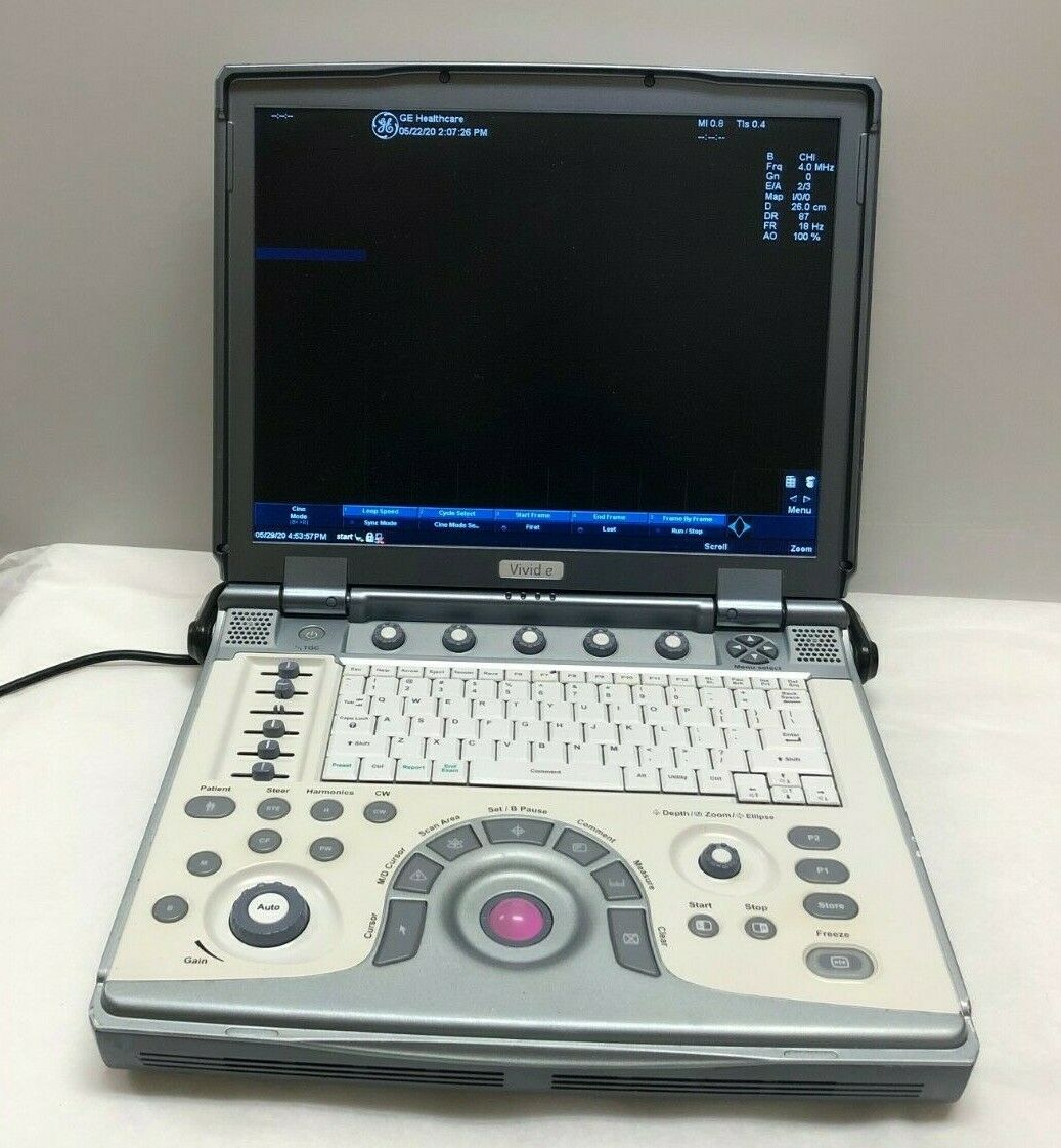 GE Vivid E Color Doppler Ultrasound Scanner, CW Two probes Cardiac&Lin ...