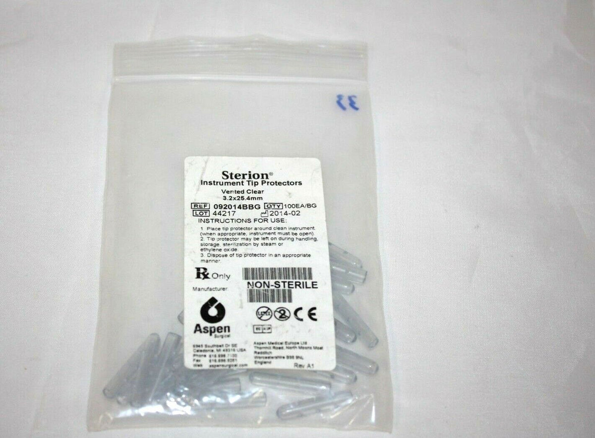 Sterion instrument tip protectors, Vented Clear, 3.2 X 25.4mm Qty 33 ...