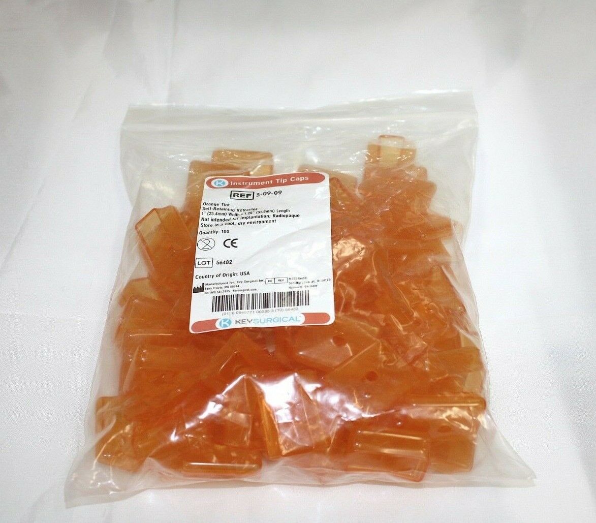 Instrument Tip Caps, Self-Retaining Retractor, Orange Qty 100,1" x 1.2 ...
