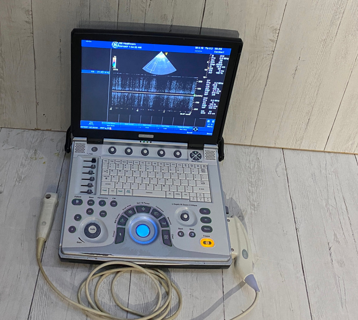 GE Vivid E Portable Ultrasound Scanner/Machine & Cardiac 3S-RS Probe 2 ...