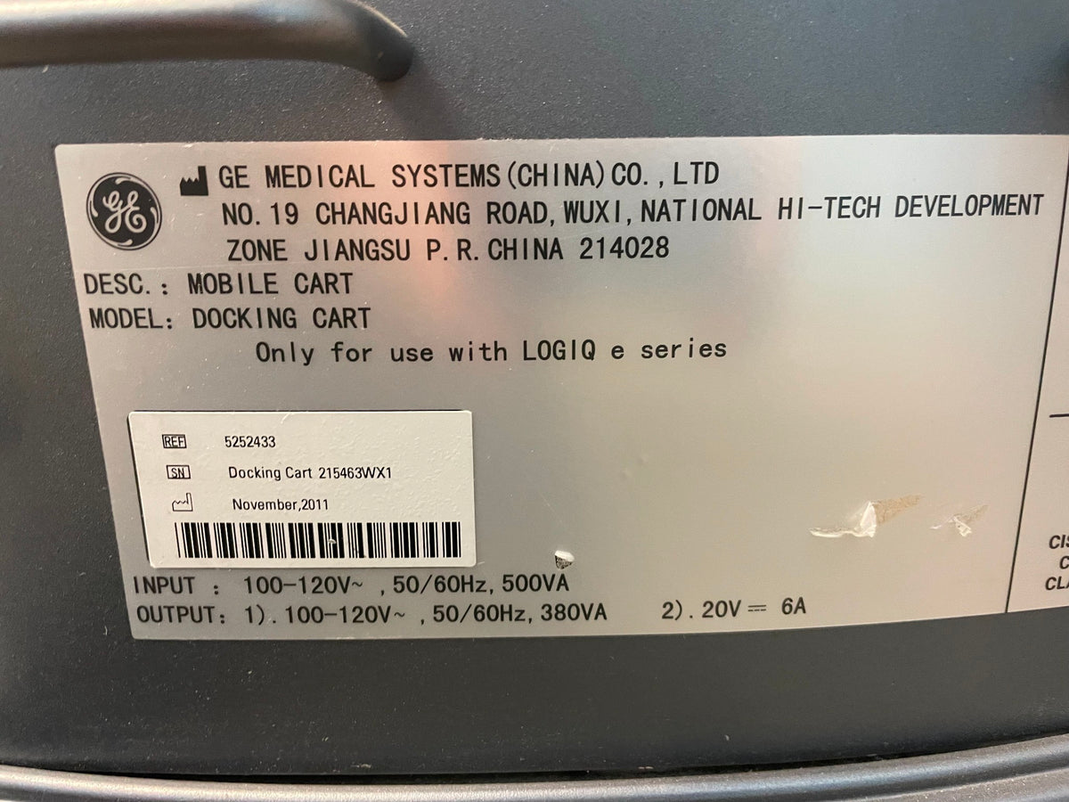 Mobile Trolley- Docking Cart for Ultrasound Machine: GE Logiq e – KeeboMed