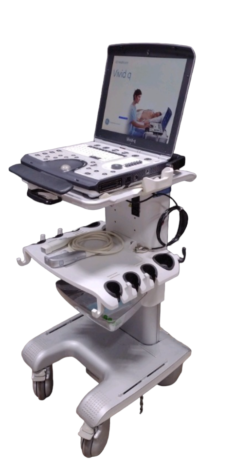 GE VIVID Q PORTABLE ULTRASOUND MACHINE WITH CART 2012 BT12 VERSION ...